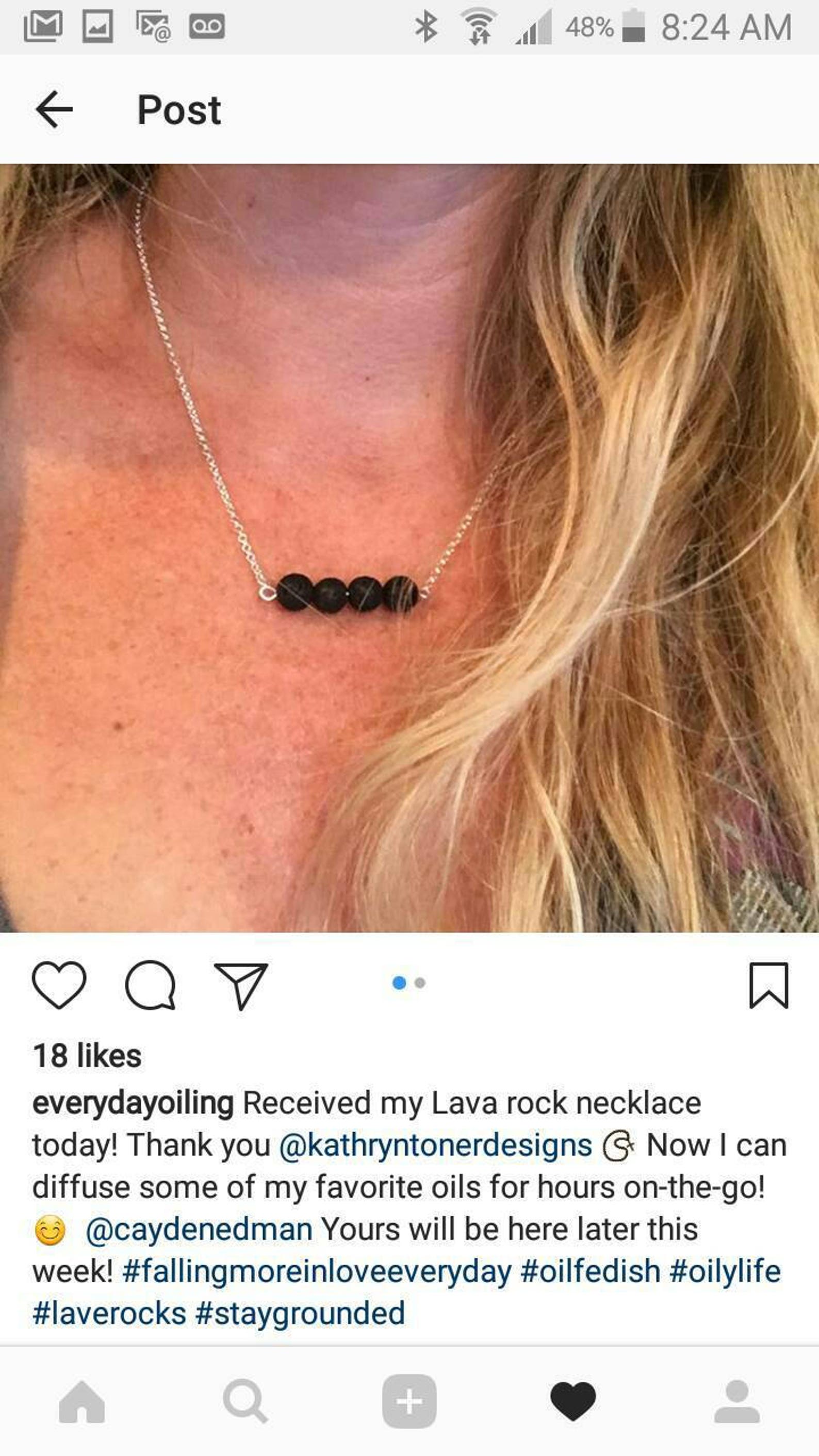 Essential Oil Diffuser Necklace Lava Stone Necklace - Etsy Canada