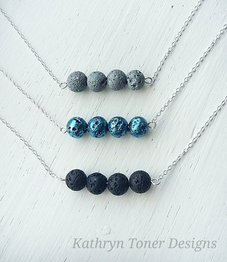 Essential Oil Diffuser Necklace Lava Stone Necklace - Etsy Canada