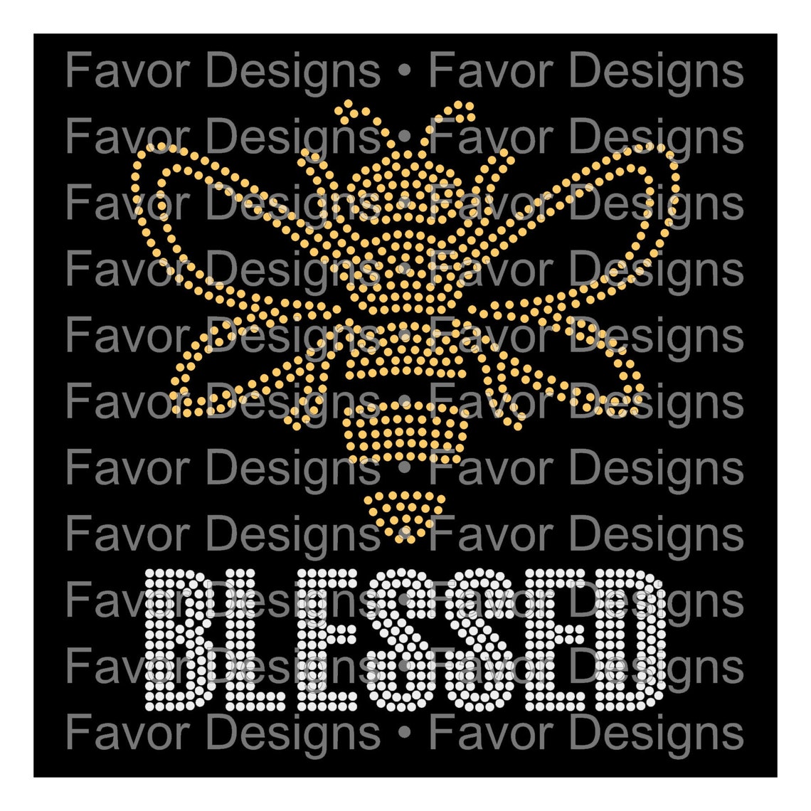 Bee Blessed 10ss Rhinestone SVG, Rhinestone Designs, Rhinestone ...