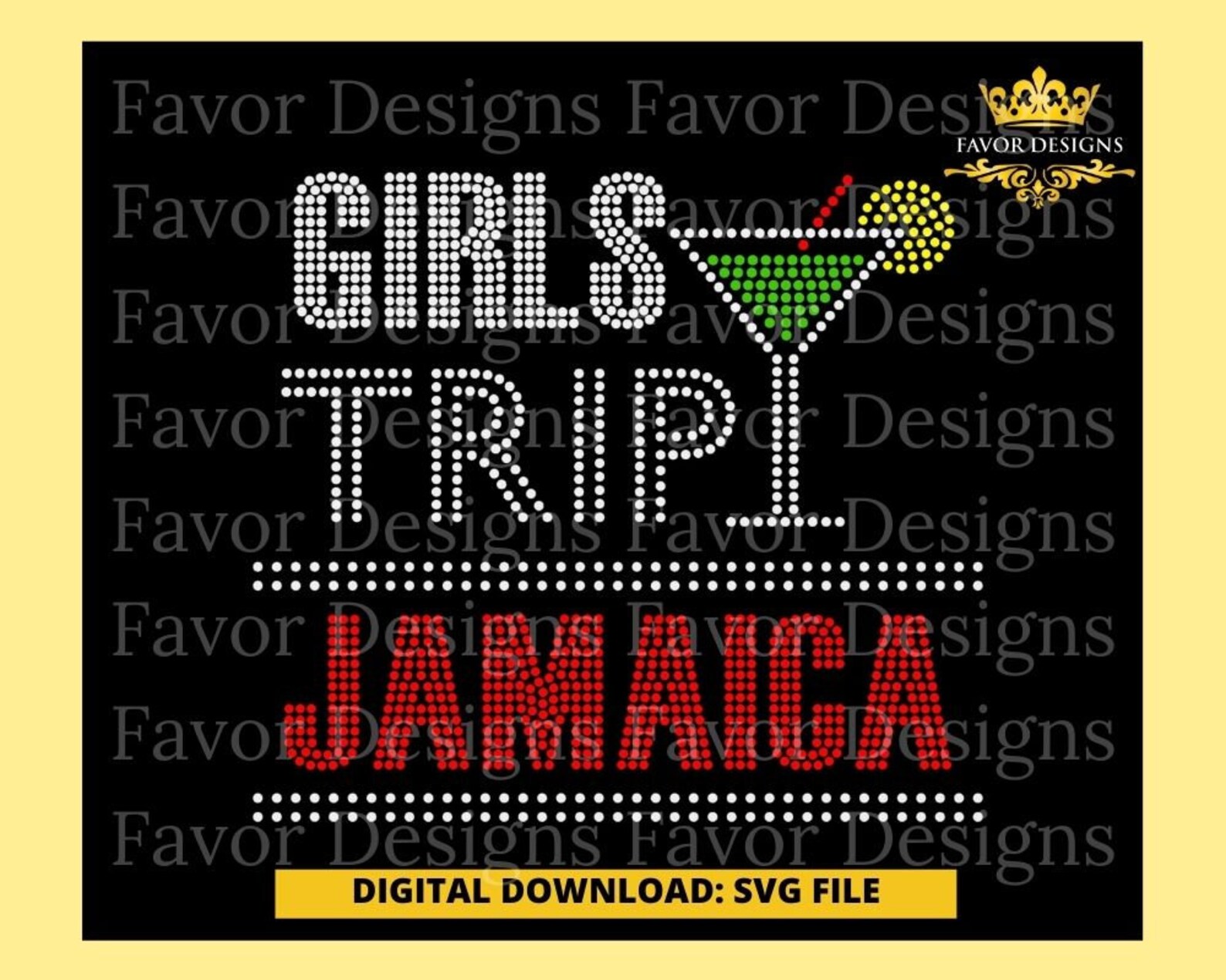 Girls Trip Jamaica 10ss Rhinestone SVG Rhinestone Designs - Etsy India