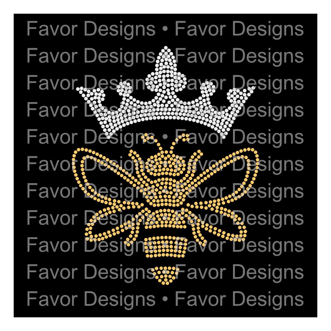 Queen Bee 10ss Rhinestone SVG, Bee Svg, Queen Svg, Rhinestone Design ...