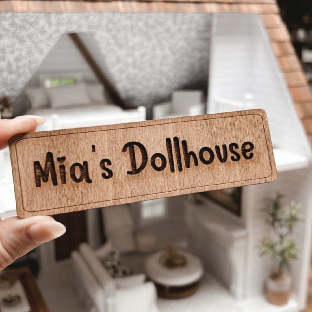 Custom Dollhouse Sign, Dollhouse Sign, Name Sign, Miniature Decor, 1:12 ...