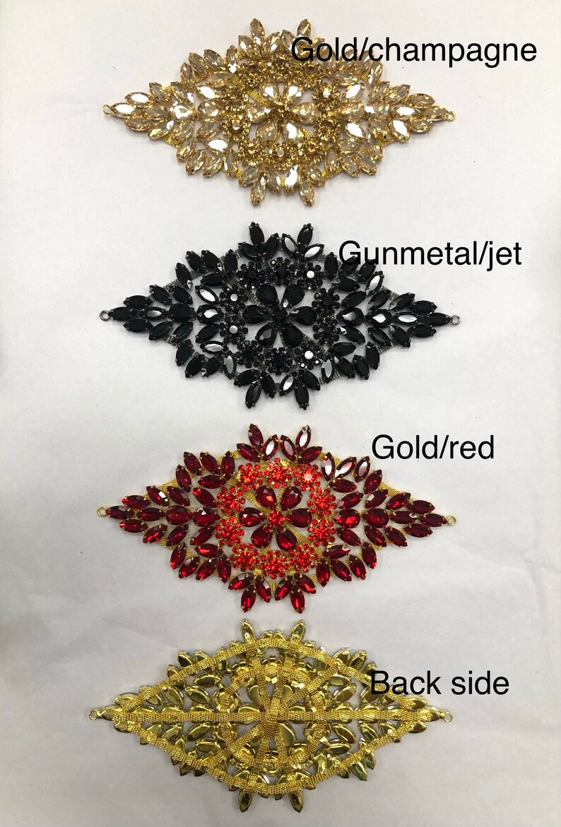 Gold Bow Trim Applique Bridal Applique Bow Trim Rhinestone - Etsy