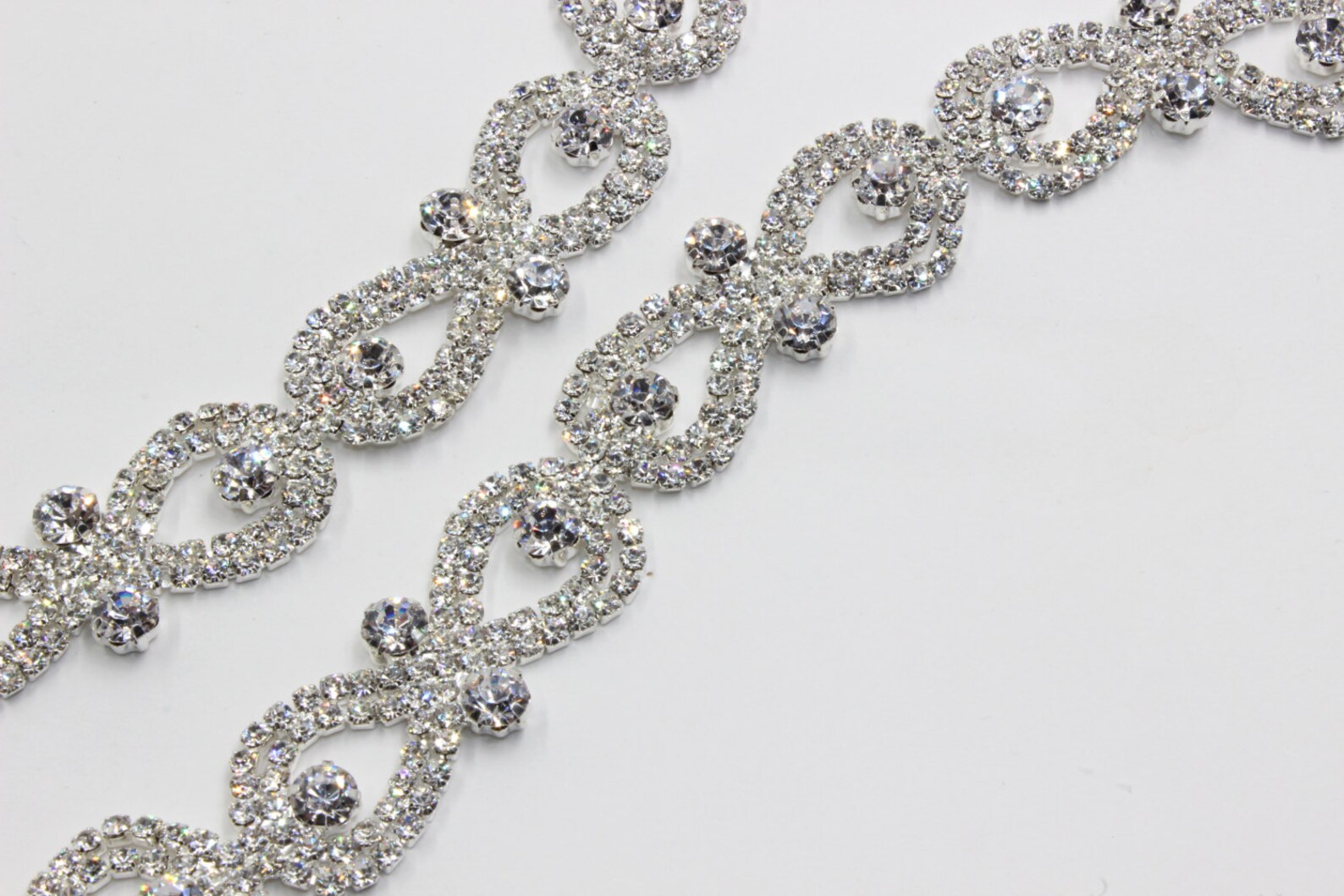 One Yard Applique Trim Bridal Applique Sash Trim Rhinestone - Etsy