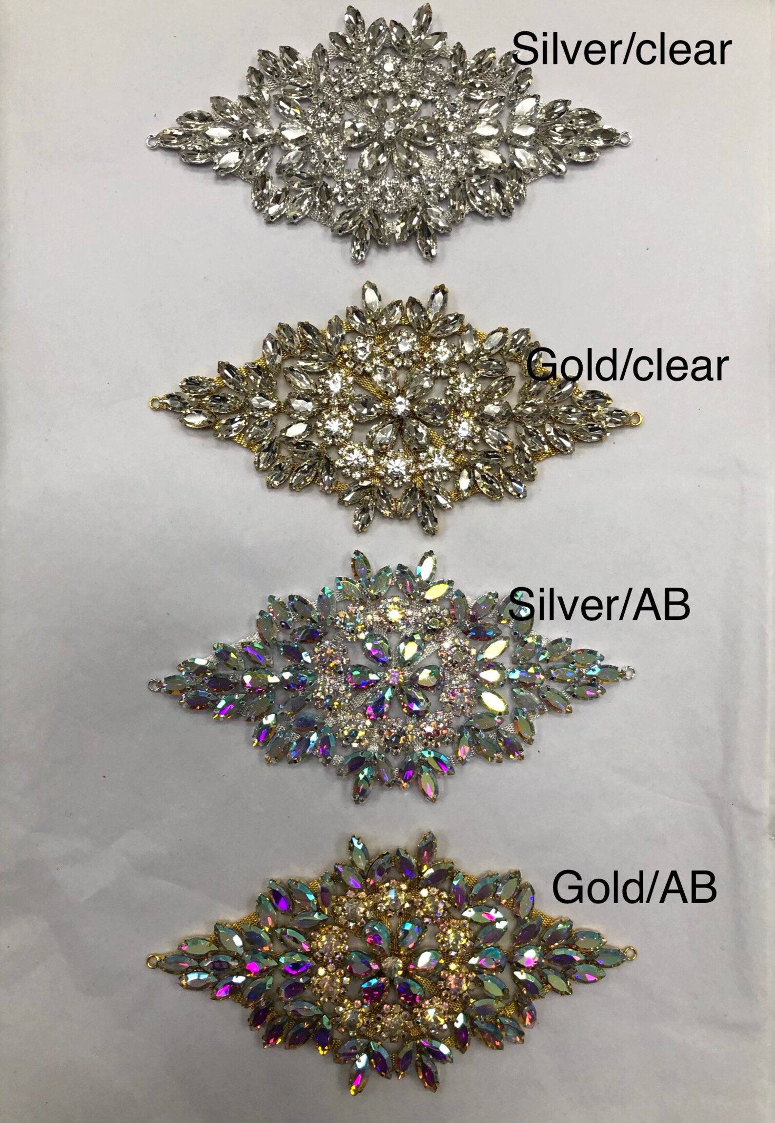 Gold Bow Trim Applique Bridal Applique Bow Trim Rhinestone - Etsy