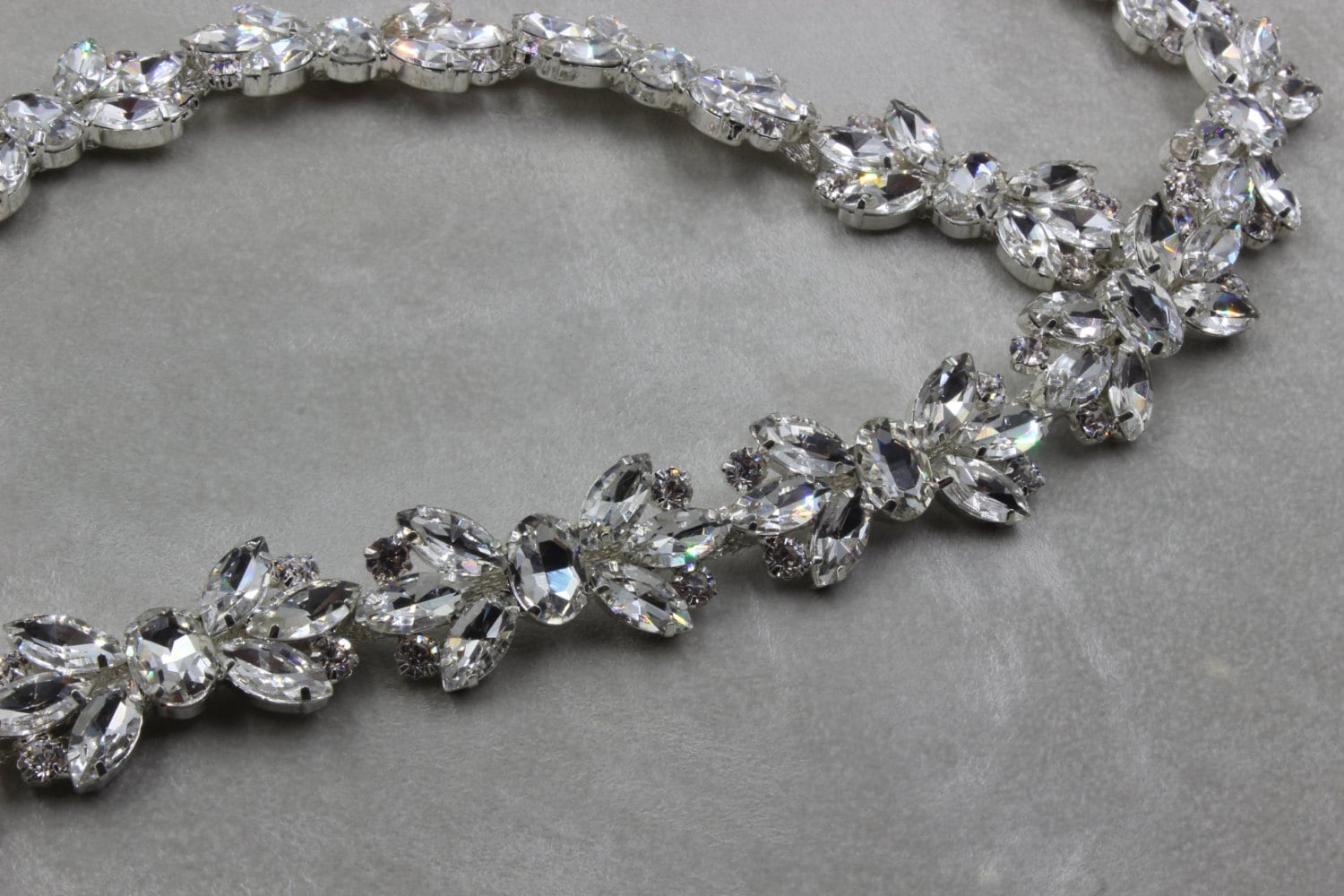 One Yard Applique Trim Bridal Applique Sash Trim Rhinestone - Etsy