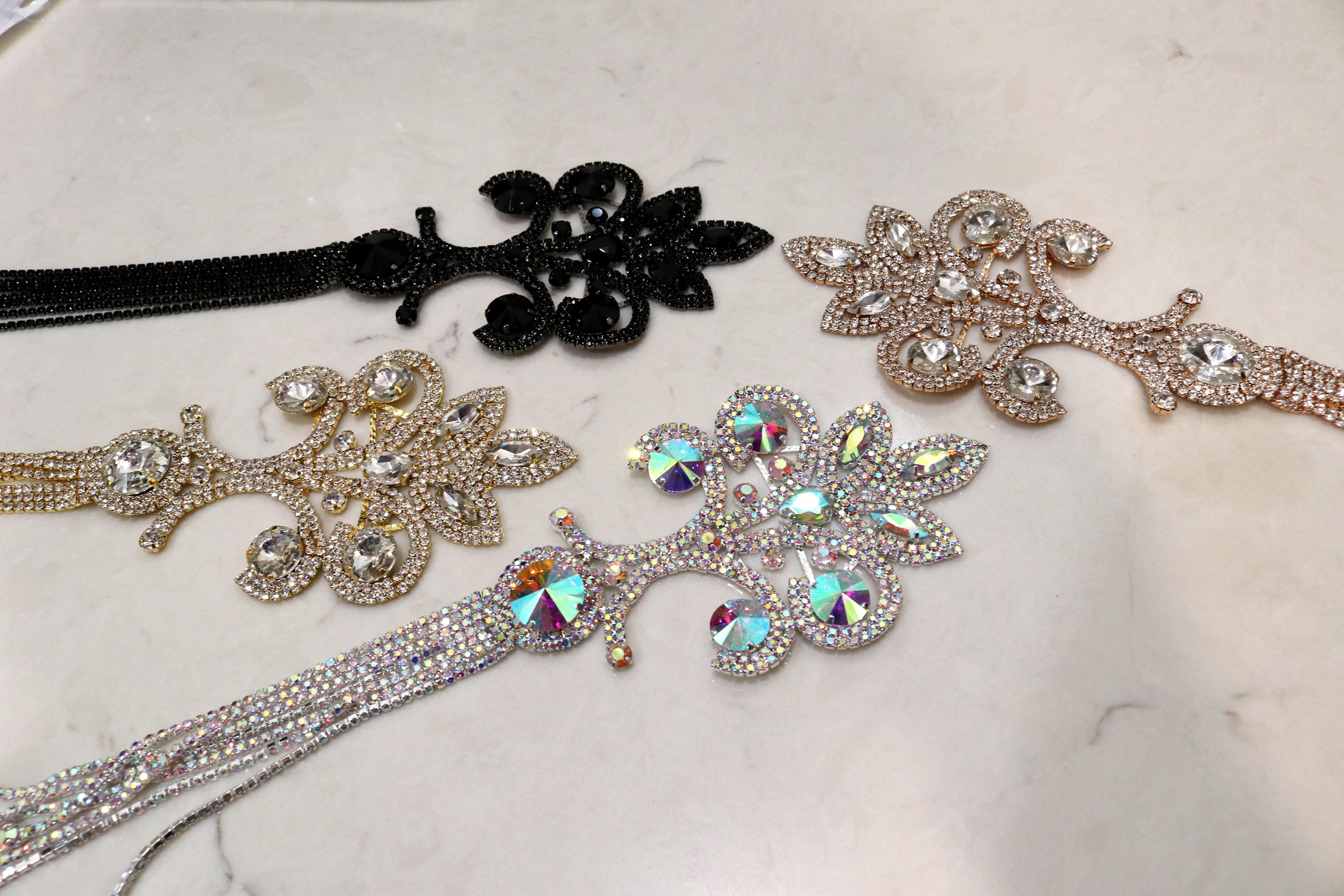 Applique trim Bridal Applique DIY Weddings trim Rhinestone | Etsy