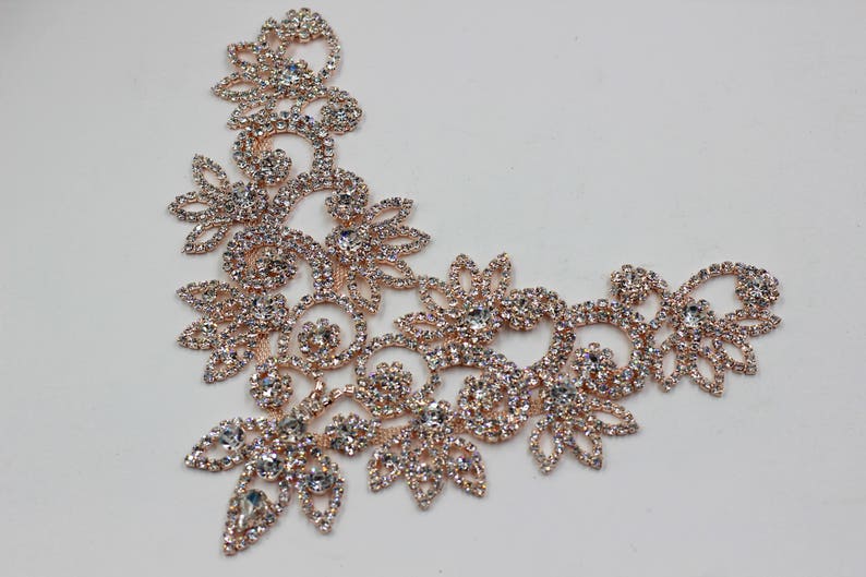 Silver Rhinestone Applique Crystal Trim Rhinestone Trim - Etsy