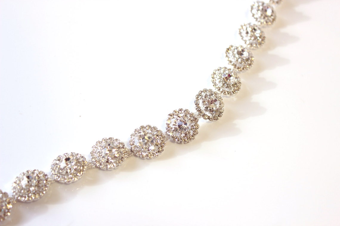 Applique trim Bridal Applique DIY Weddings trim Rhinestone | Etsy