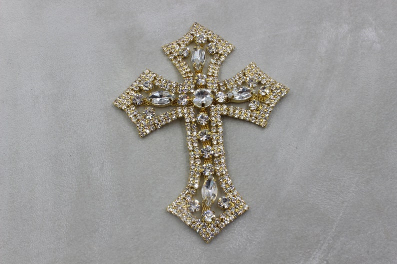Small Cross Rhinestone Cross Gold Cross Rhinestone Trim - Etsy