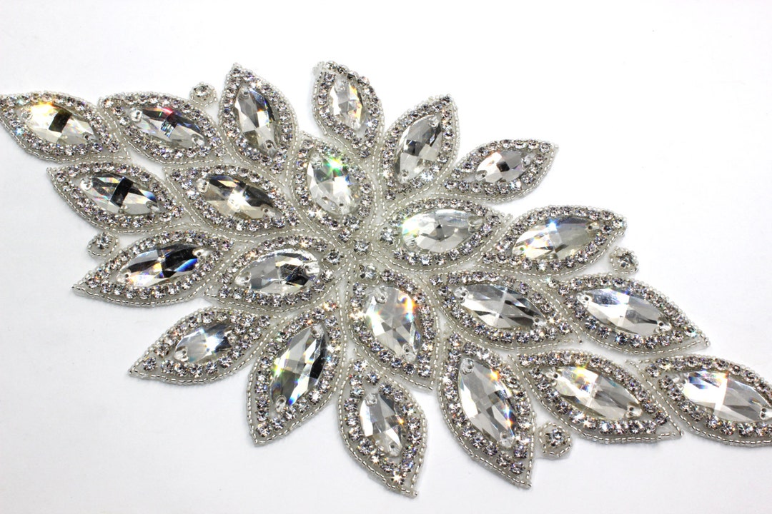 Clear Crystal Trim, Applique Trim, Bridal Applique, Crystal Trim ...