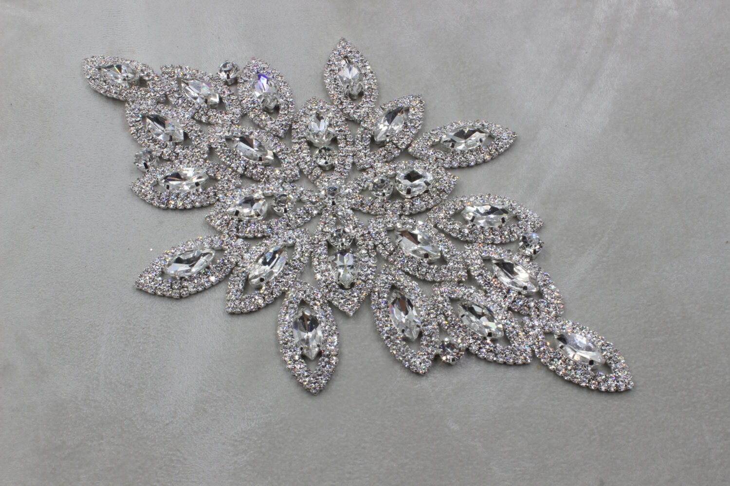 Silver Bridal Applique Bridal Applique Trim Rhinestone - Etsy