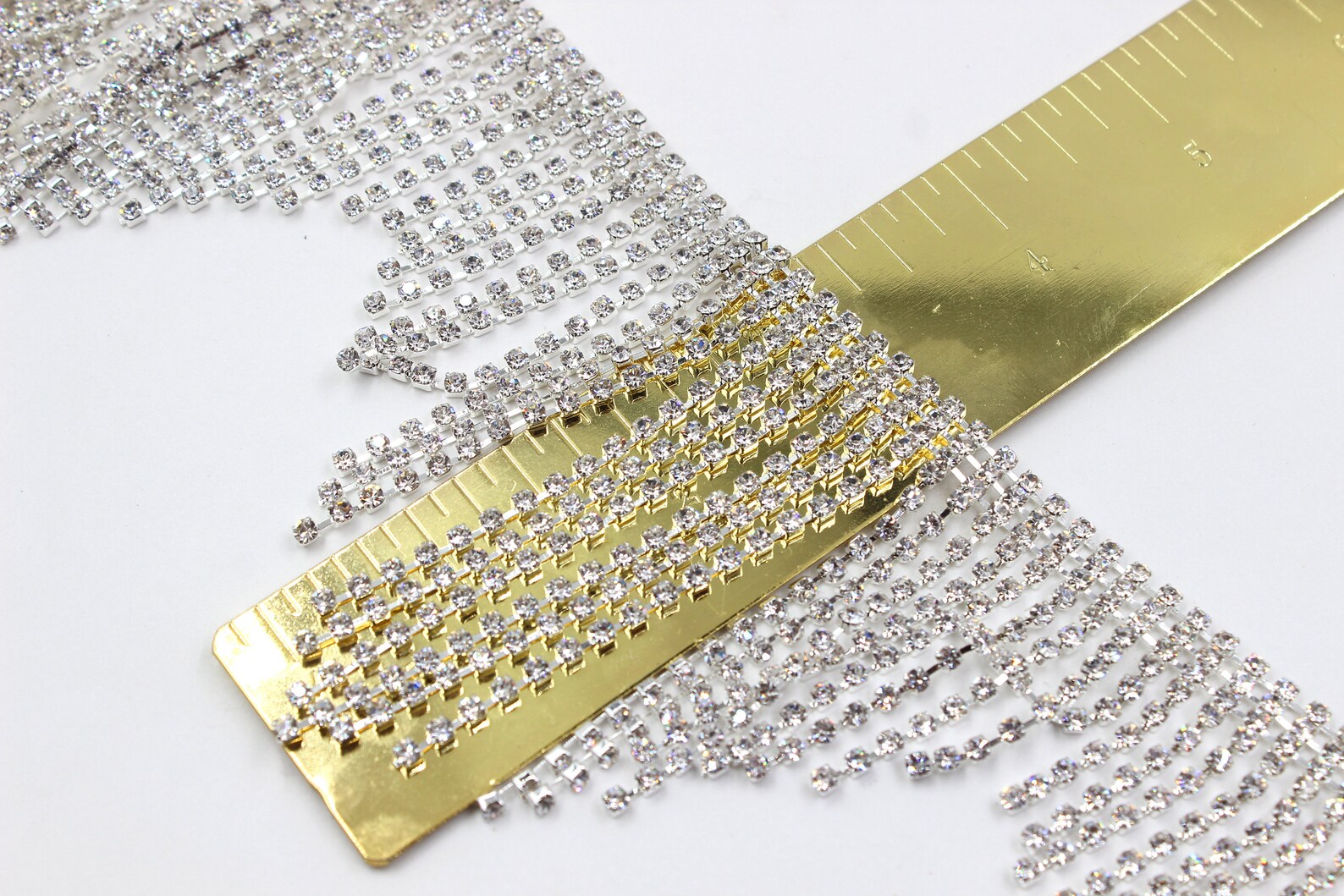 Silver Crystal Trim Rhinestone Applique Fringe Rhinestone - Etsy