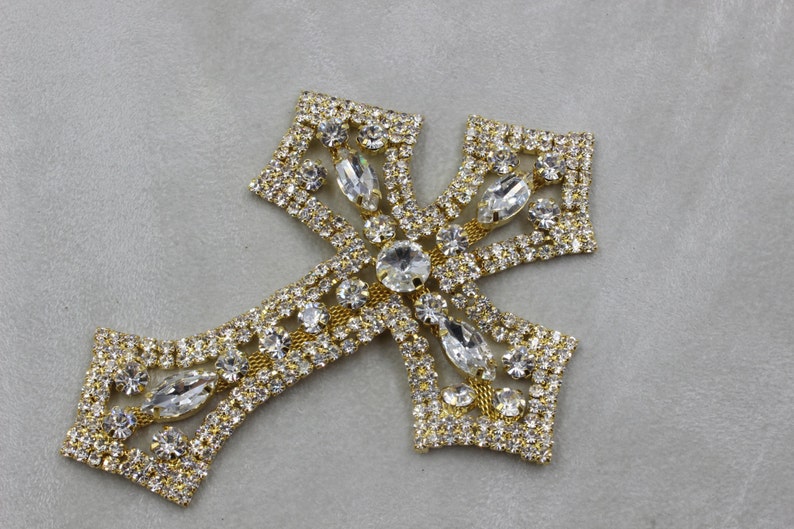 Small Cross Rhinestone Cross Gold Cross Rhinestone Trim - Etsy