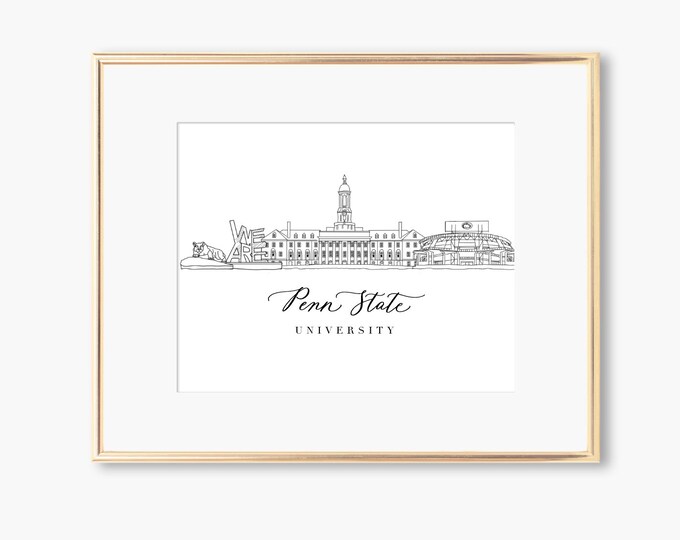 Penn State University Art Print | Graduation Gift | College Art | PSU ...