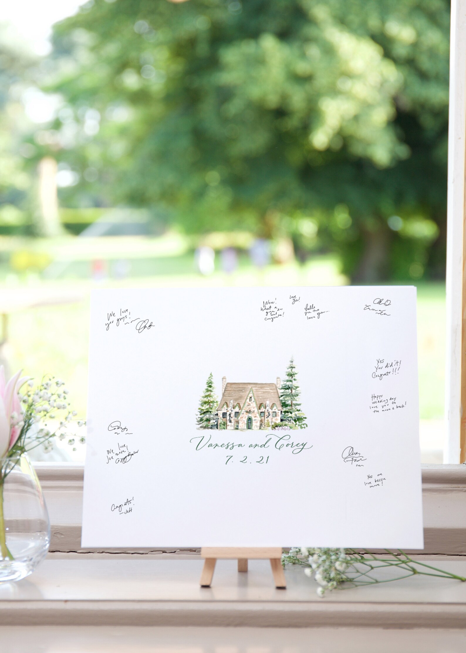 Custom Guest Book Sign | Watercolor Venue Guest Book Alternative ...