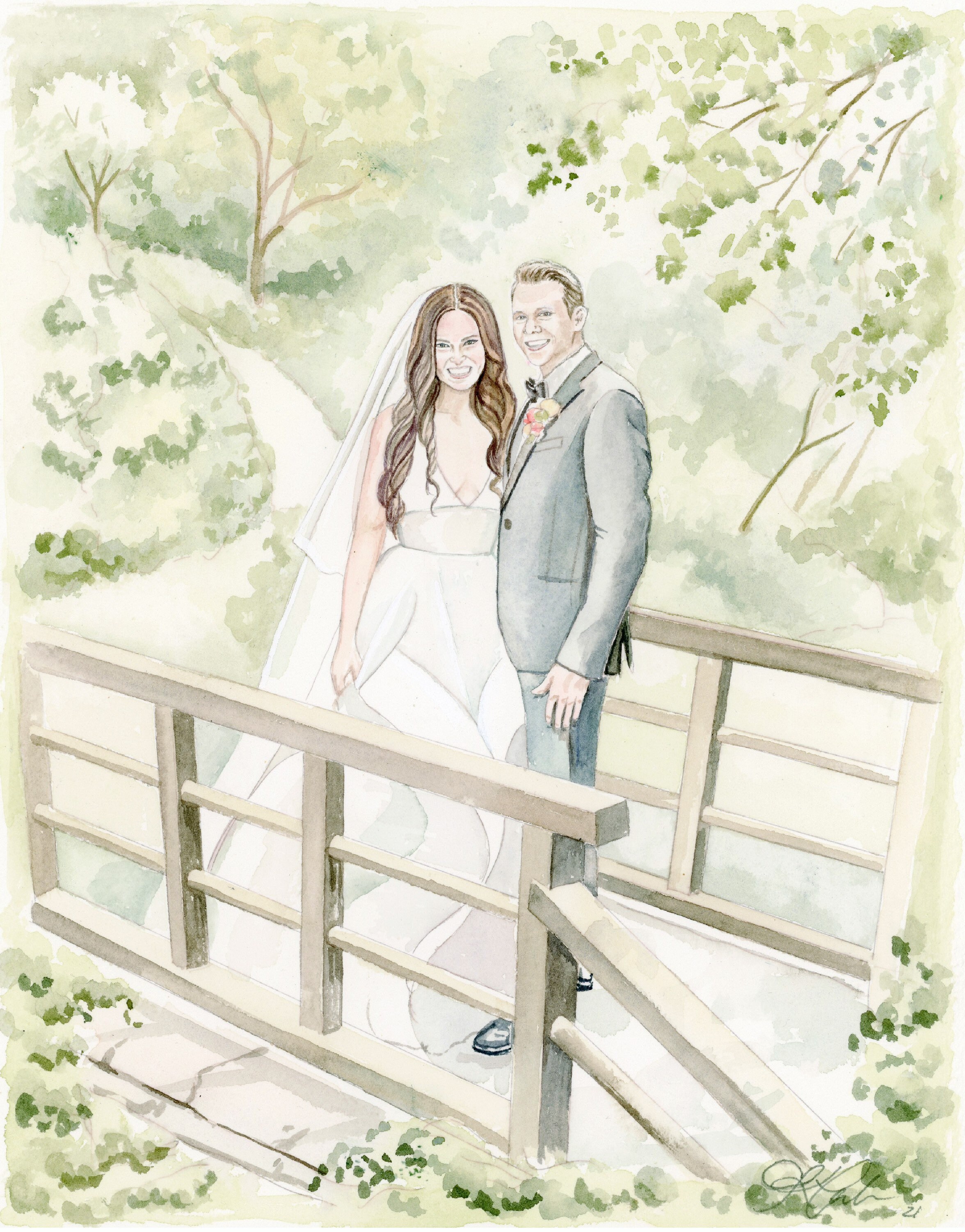 Custom Watercolor Couples Portrait | Valentines Day Gift | Gift for Her ...