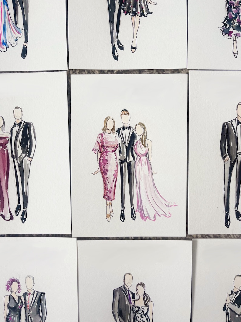 Wedding Guest Portrait Guest Portraits Unique Wedding - Etsy