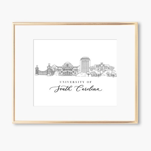 USC University of South Carolina Art Print Gamecocks - Etsy