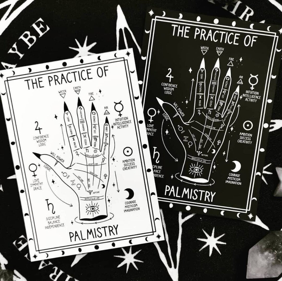 Palmistry Illustration | Art Print A5 A4 | Wall Decor | Astrology - Etsy
