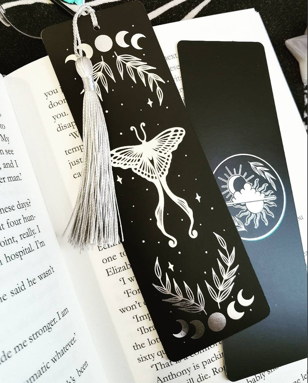 Luna Moth Silver Foiled Bookmark | Illustrated | Celestial | Space ...