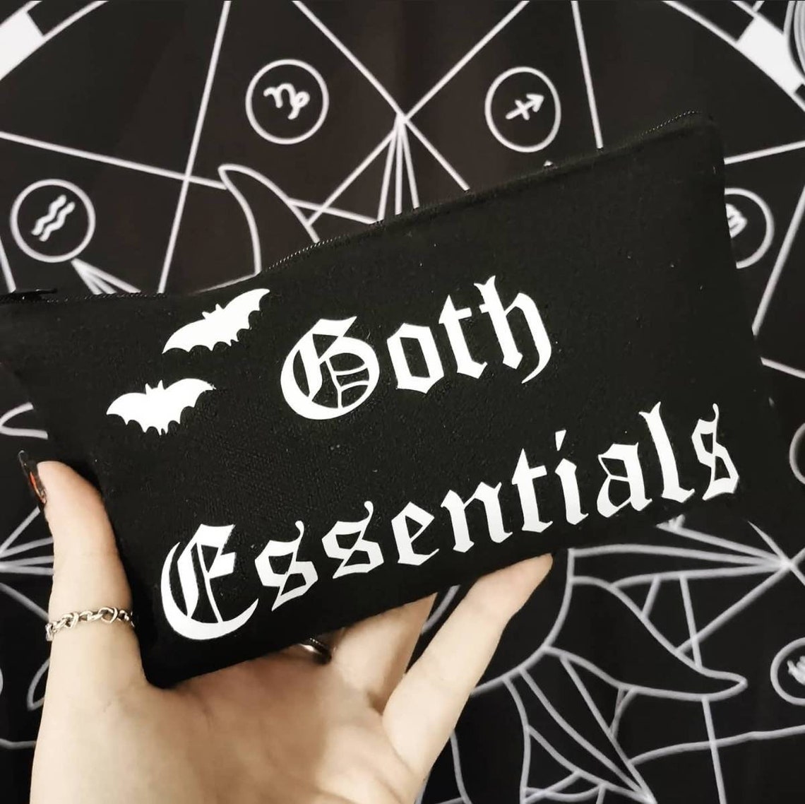 Goth Essentials Make Up/ Pencil Case | Emo | Gothic | Homeware | Bats ...