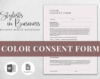 Hair Color Consent Form - Etsy