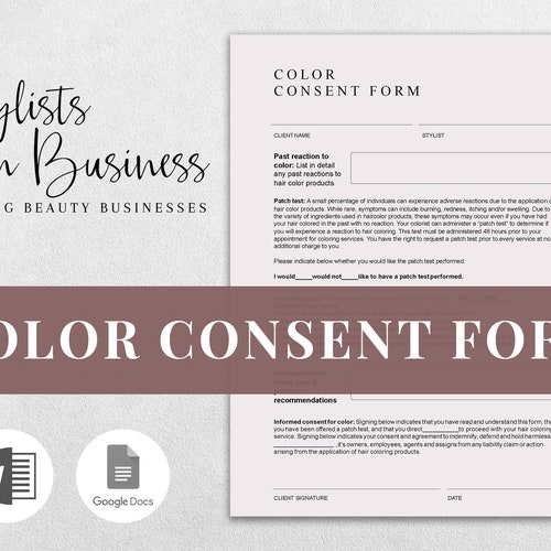 Editable and Printable Hair Color Consultation Form Template - Etsy Canada
