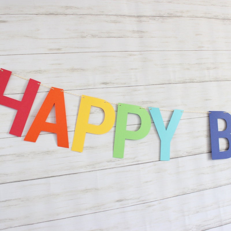 Rainbow Birthday Banner - Etsy