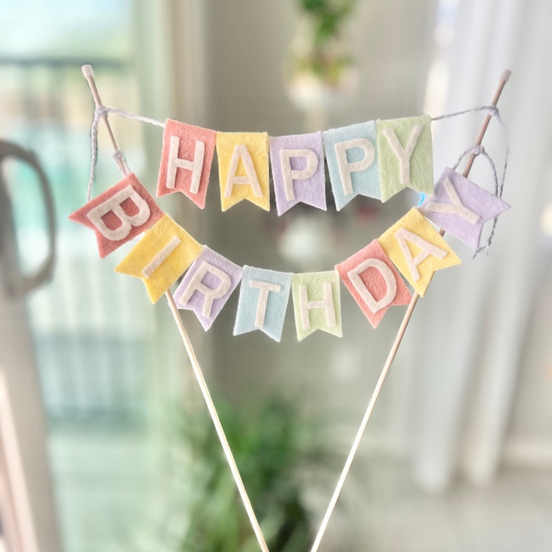 Pastel Rainbow Cake Topper - Etsy