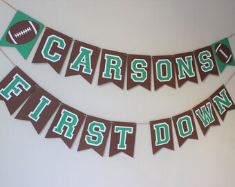 First Touchdown Football Birthday Banner Football 1st - Etsy