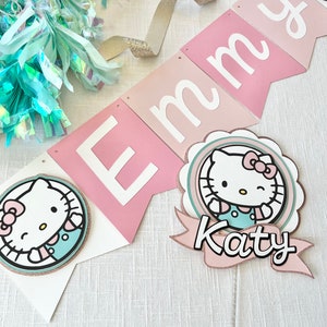 Hello Kitty Birthday Banner, Kids Party Decorations, Cat Party Decorations - Etsy
