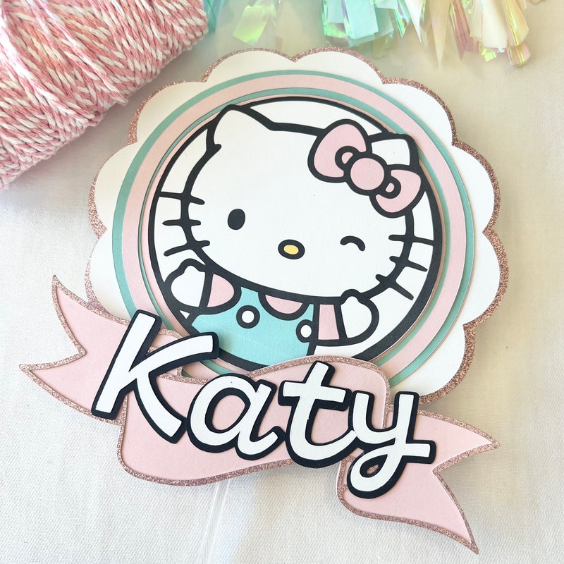 Hello Kiitty Cake Topper - Etsy