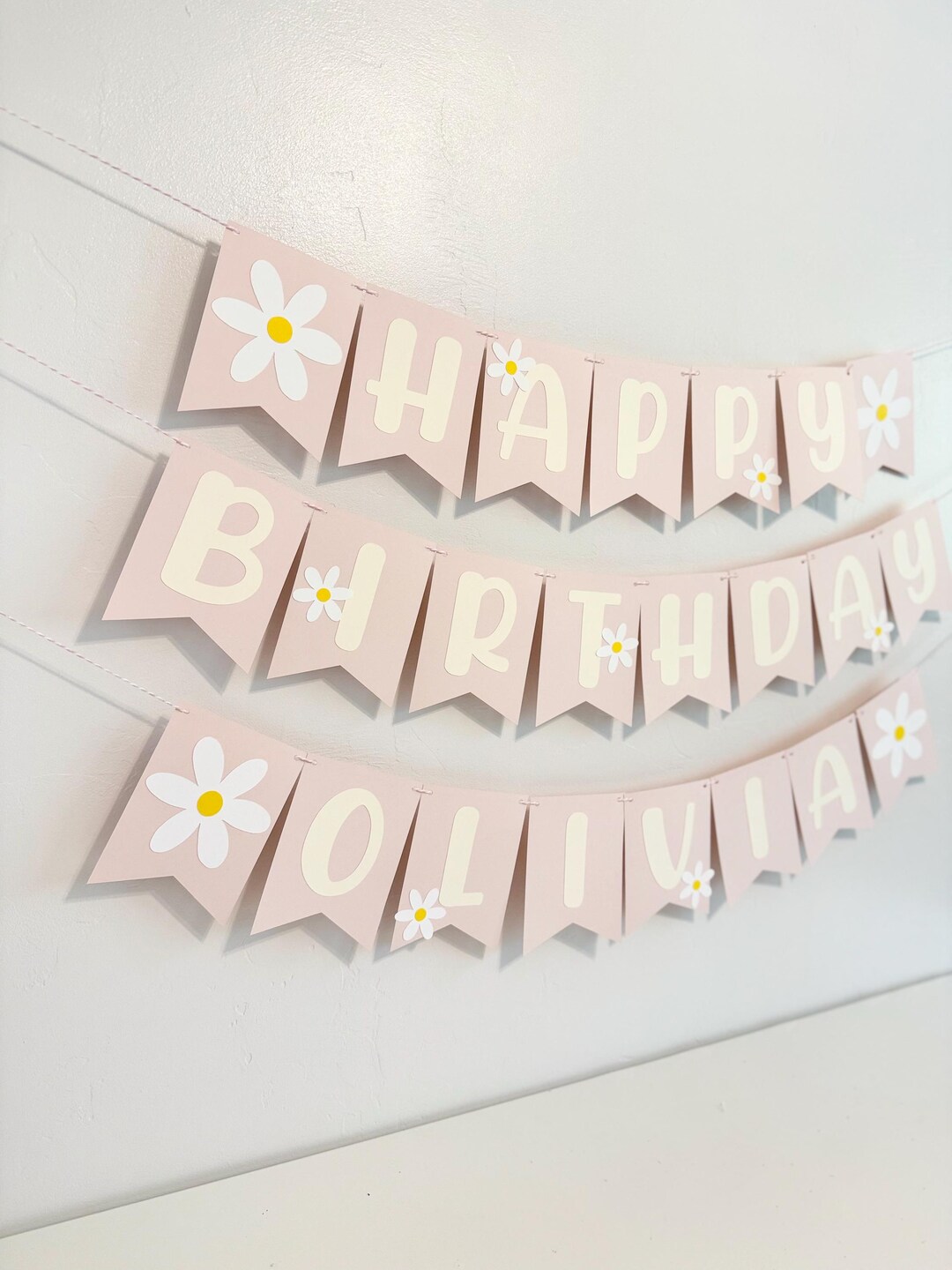 Daisy Birthday Banner, Flower Party Decorations, Floral Garden Party ...