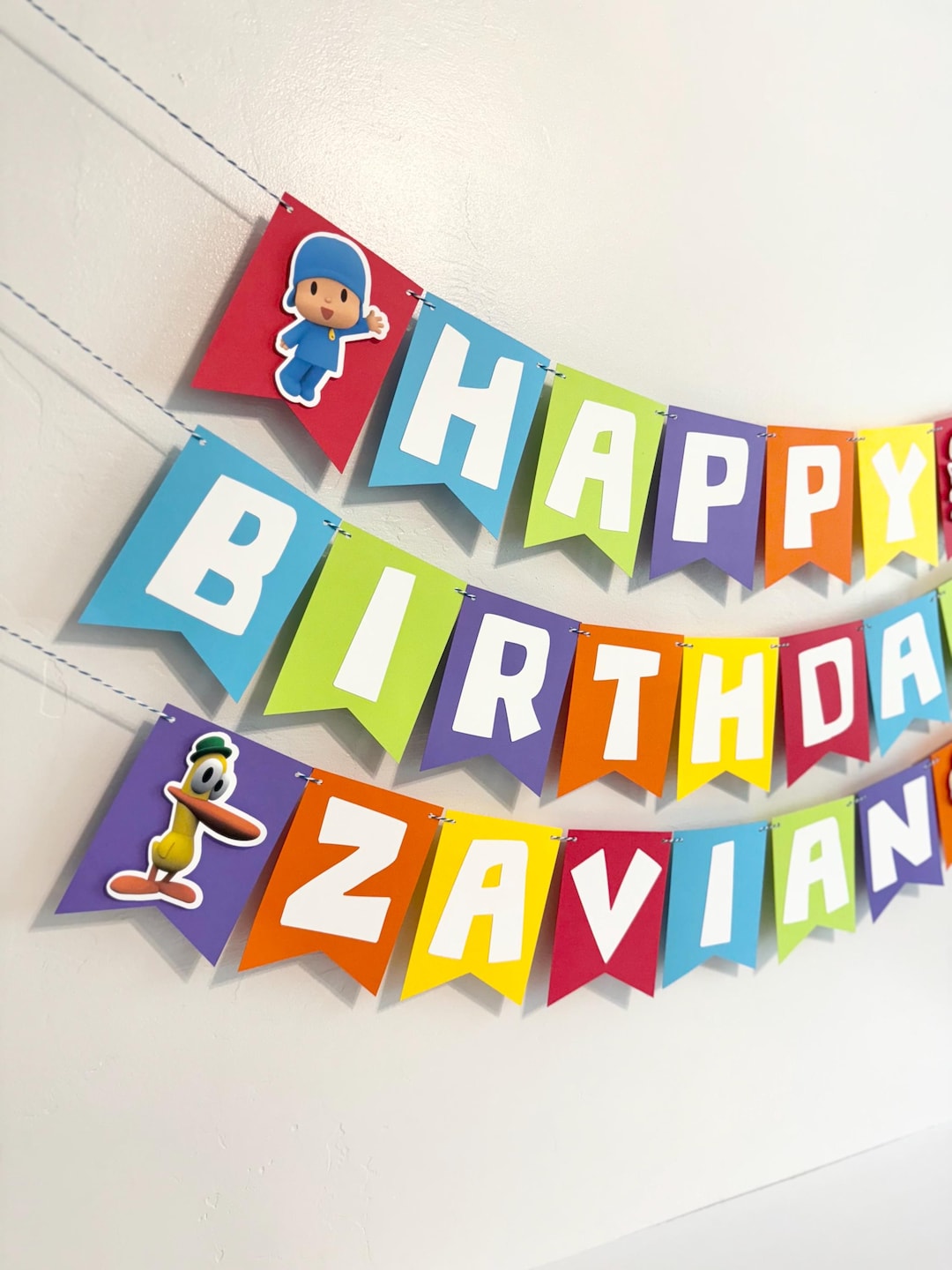 Pocoyo Happy Birthday Banner, Kids Party Decorations, Pocoyo Name ...