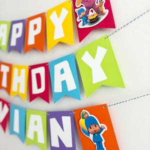 Pocoyo Happy Birthday Banner, Kids Party Decorations, Pocoyo Name ...