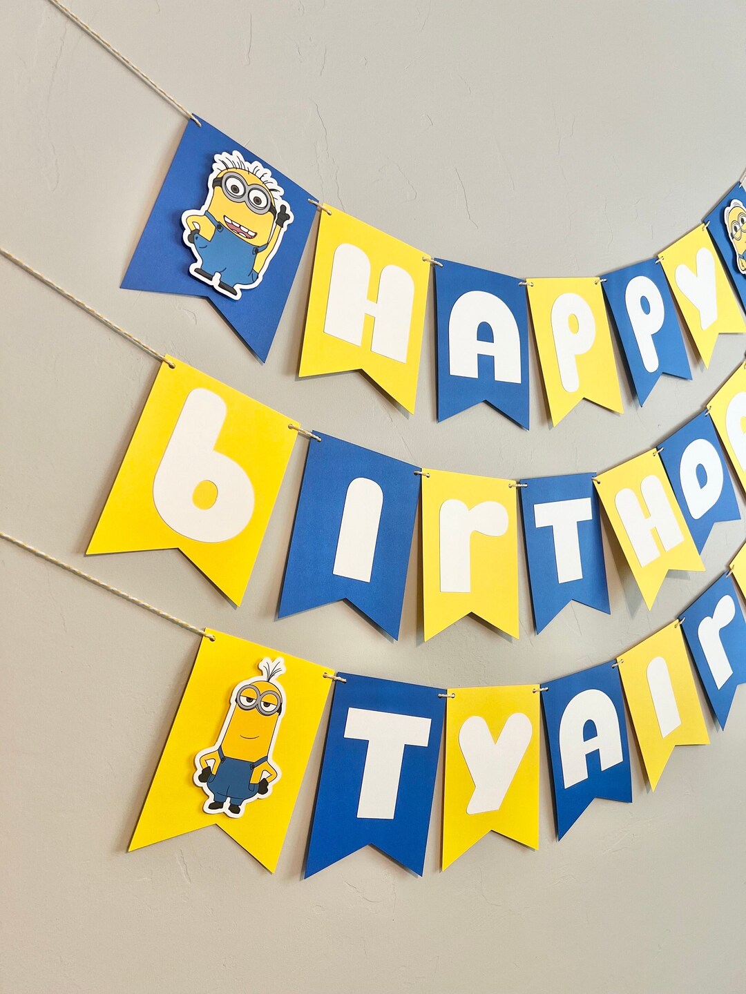 Minions Birthday Banner, Personalized Name Kids Party Decorations ...