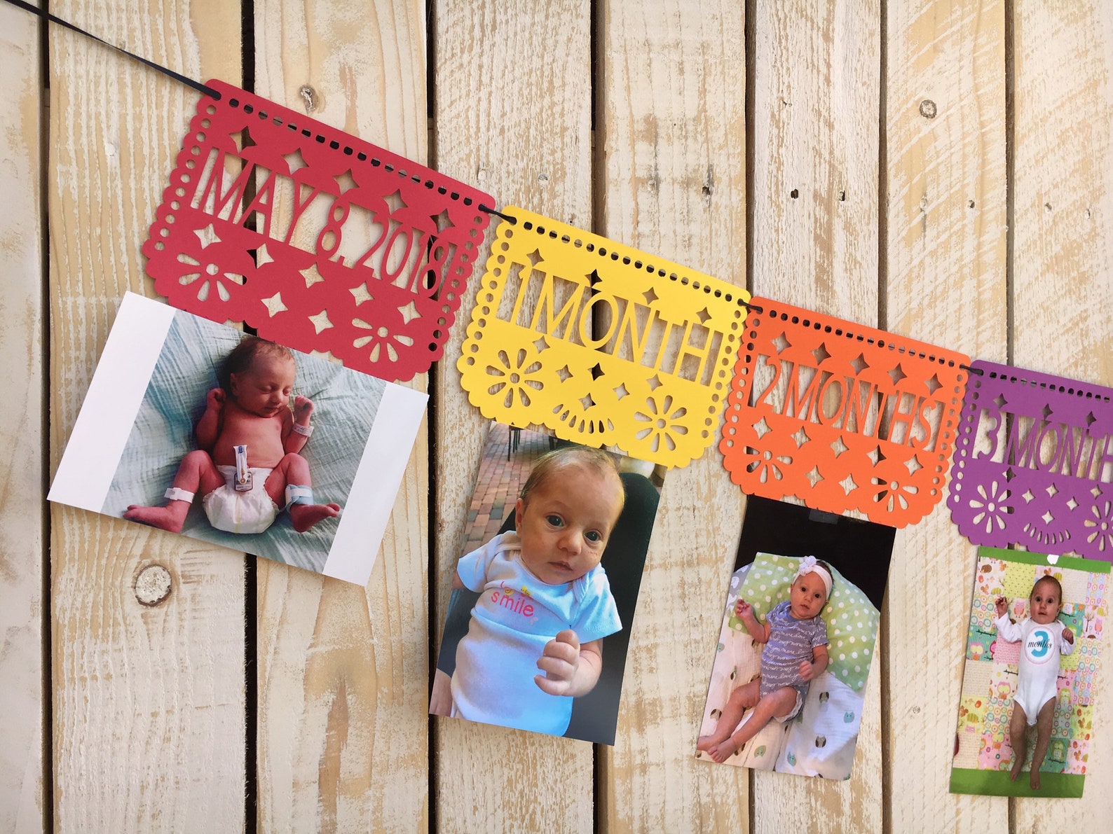 Papel Picado First Year Photo Banner for First Birthday - Etsy