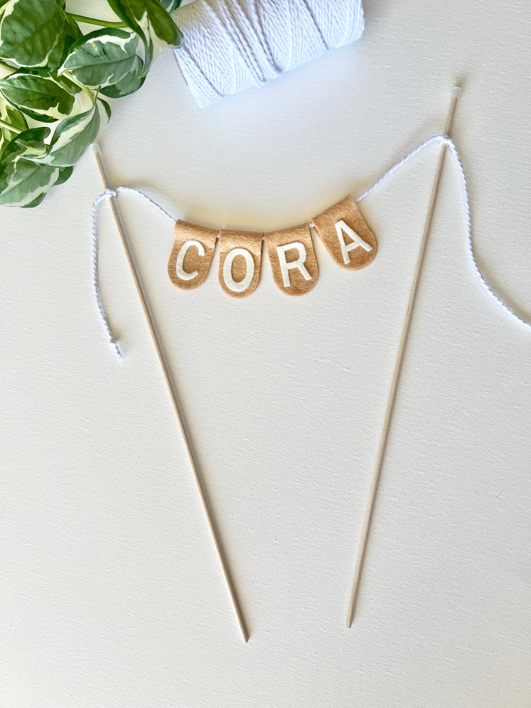 Baby Name Cake Topper, Custom Color Baby Shower Decor, First Birthday ...