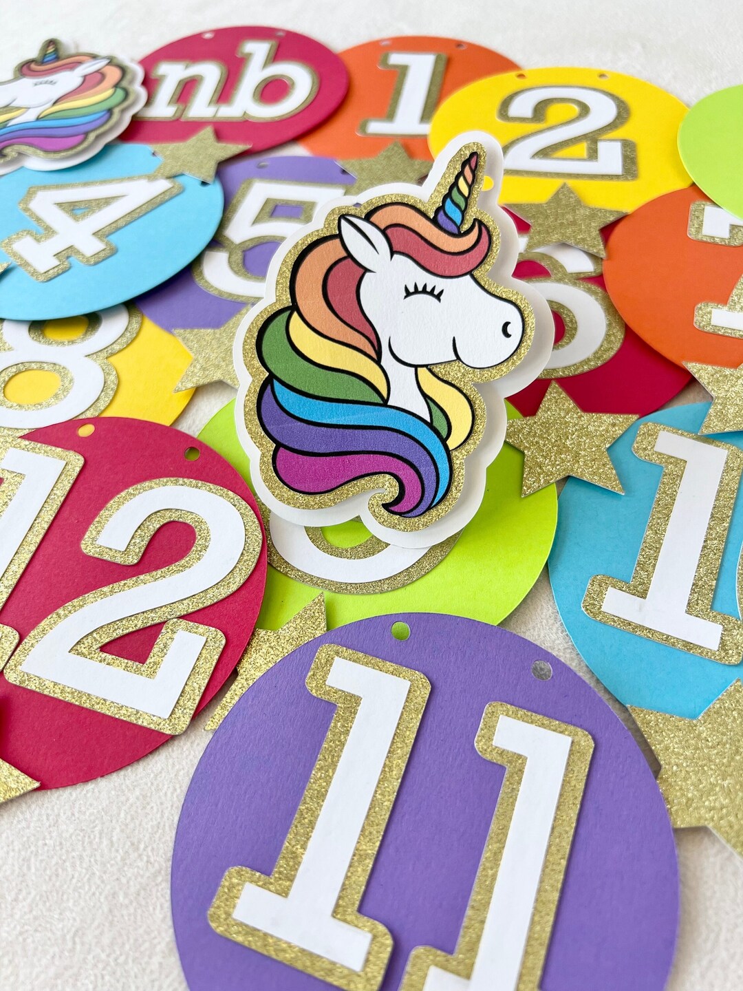 Unicorn Rainbow Monthly Photo Banner First Year Birthday Decorations - Etsy