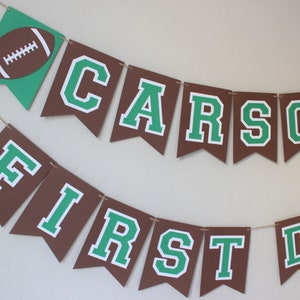 Football First Down Birthday Banner, Kids First Birthday, Football ...