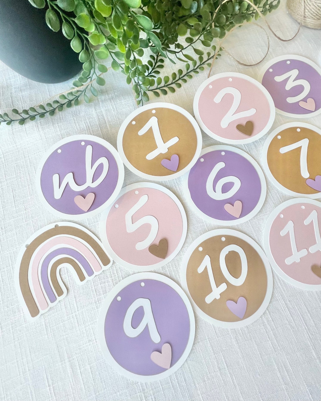 Boho Rainbow Birthday Banner, Monthly Photos for First Birthday, Kids ...