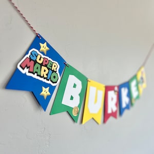 Super Mario Name Banner Birthday Decorations Party Banners - Etsy