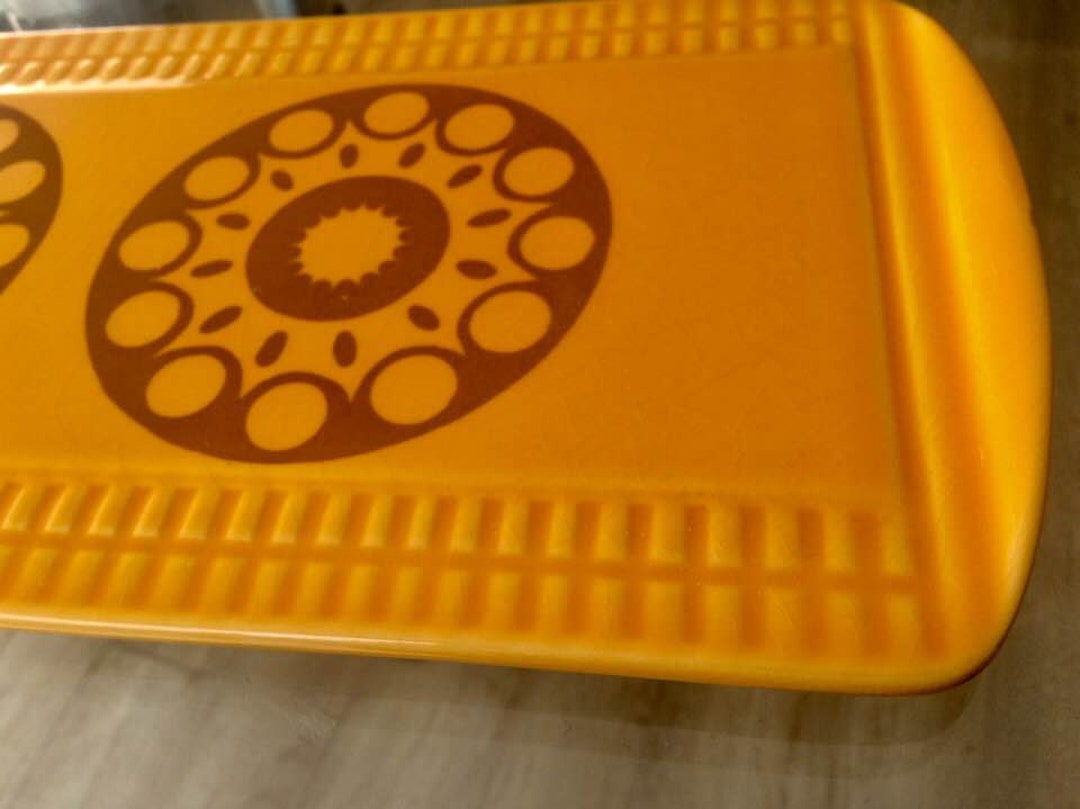 Elongated KERAMIK Cake King Cake Plate HERBOLZHEIM Marked 70s Orange - Etsy