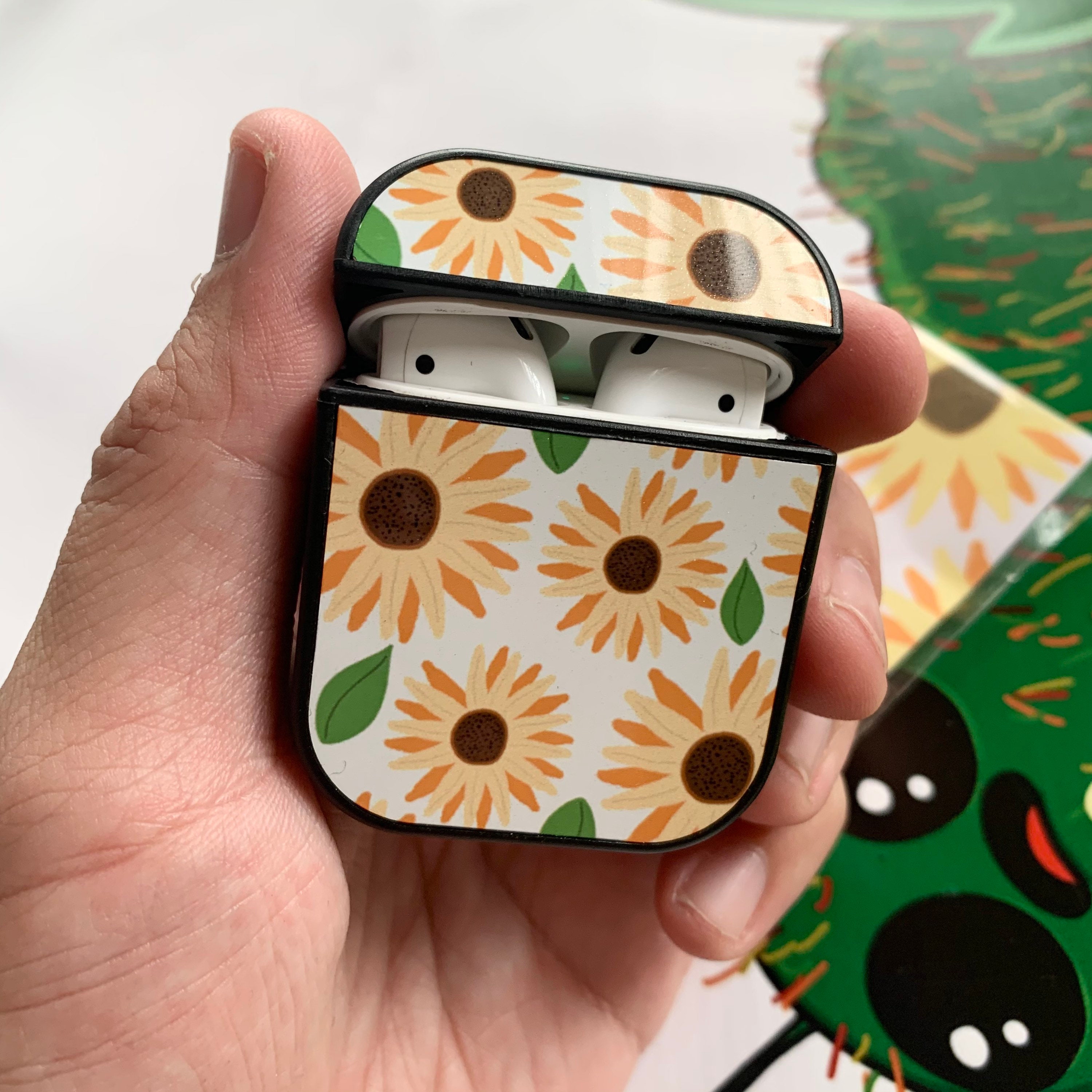 Personalised Custom Air Pod Gen 1 &2 Case Sun flower | Etsy