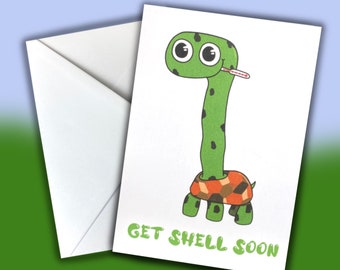 Turtle Get Well Card - Etsy UK
