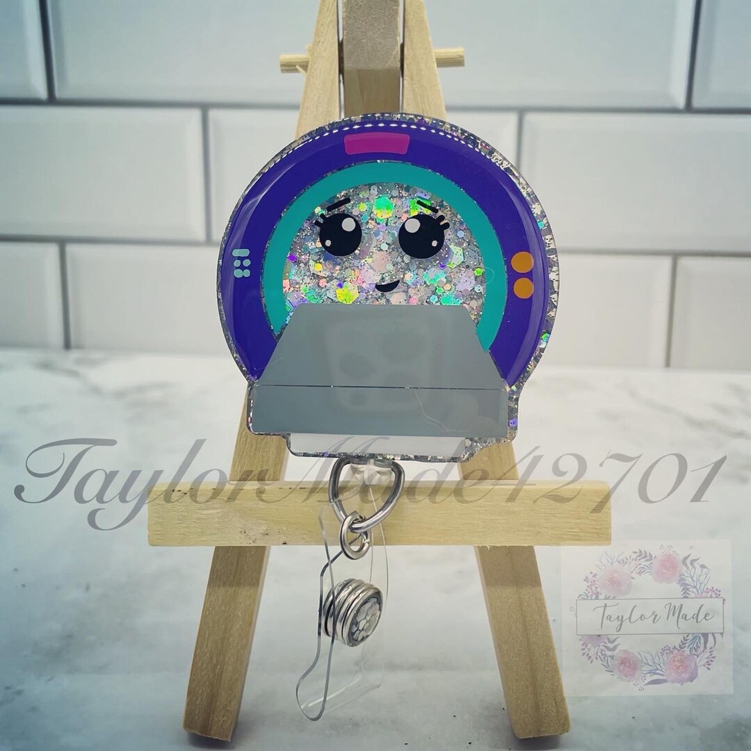 MRI Scanner Badge Reel: Glitter Rad Tech ID Holder - Etsy