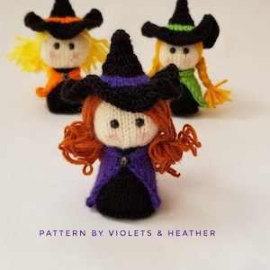 KNITTING PATTERN for Little Knit Witch Doll, Halloween Patterns ...