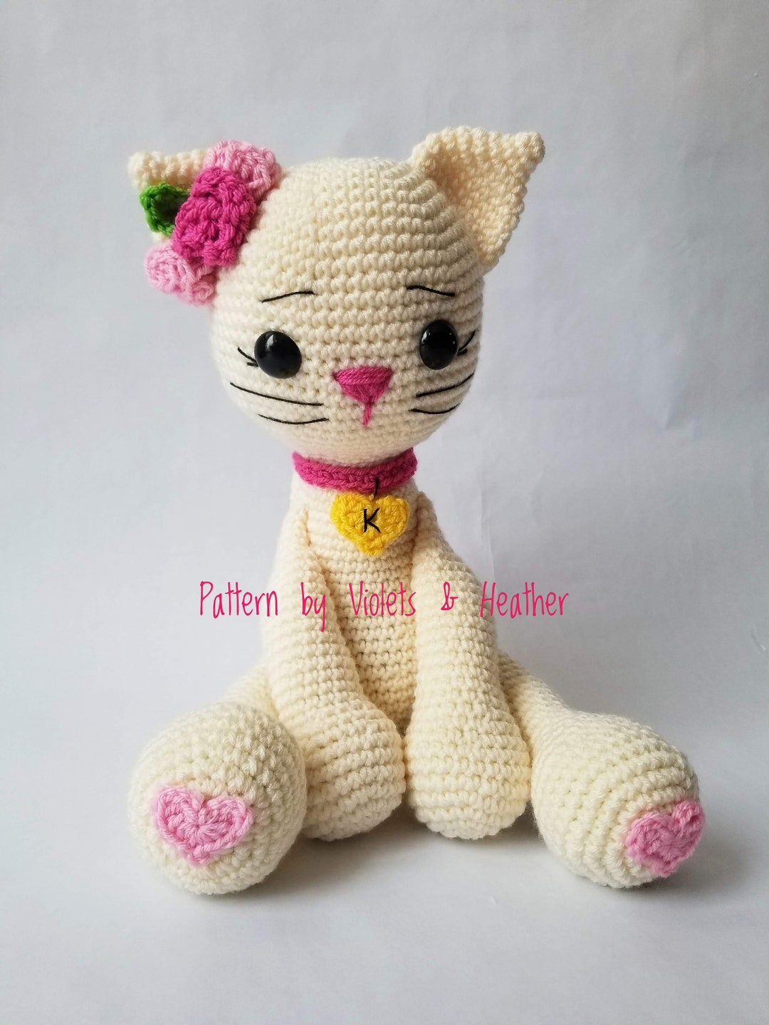 CROCHET PATTERN for Kitty With a Collar, Cat in a Collar Crochet ...
