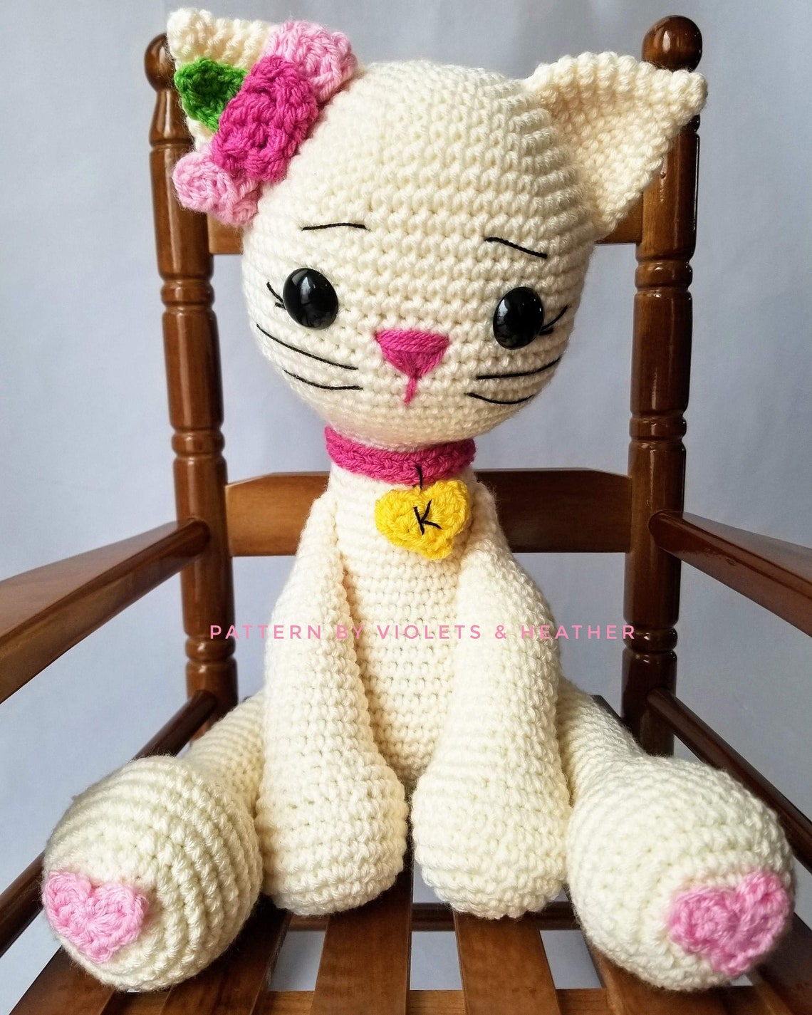 CROCHET PATTERN for Kitty With a Collar, Cat in a Collar Crochet ...